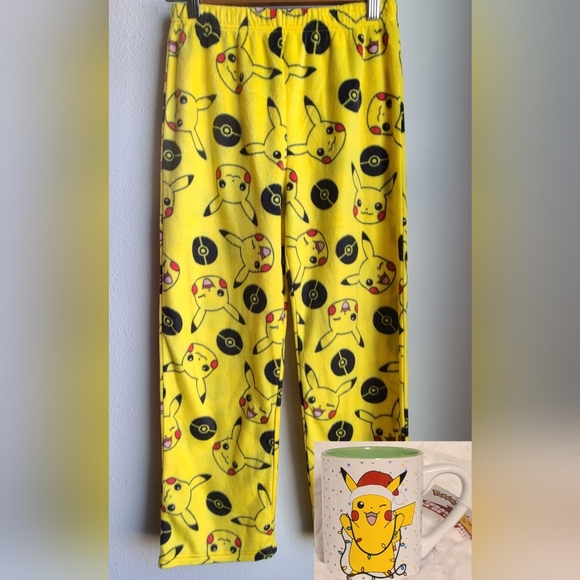 Pokemon | Pajamas | Pokemon Yellow Pikachu Pajama Bottoms Kids Size 12 ...
